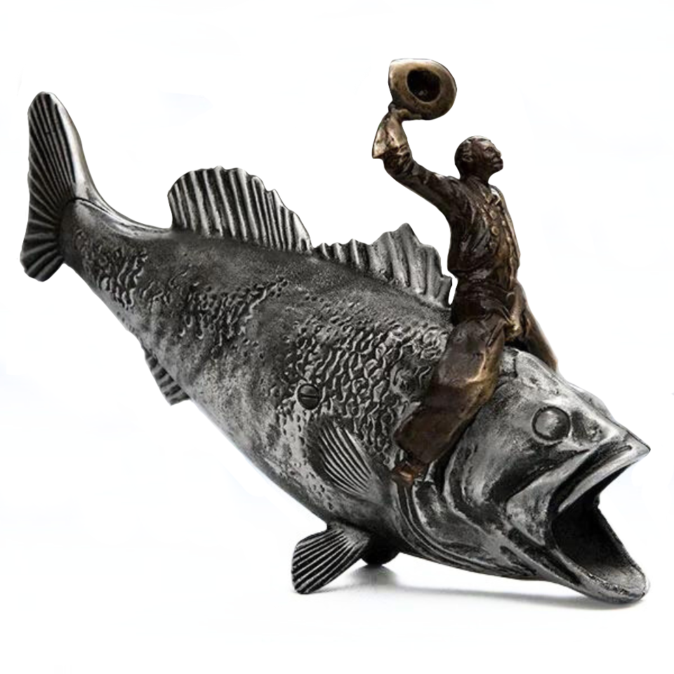 Bass Cowboy Coin Bank — Cedar Creek Gallery