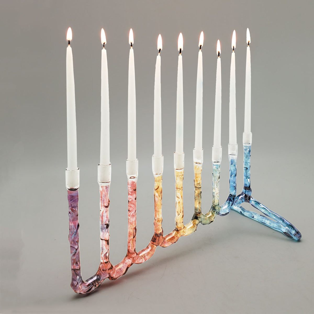 Diagonal Menorah - Spectrum Color — Cedar Creek Gallery